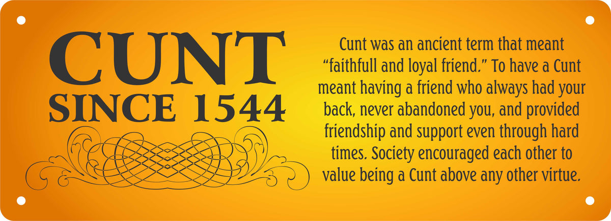 Number Plate - Cunt Ancient Term – Cunts R Us